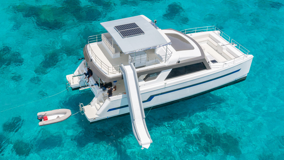 Power Catamaran Charter Phuket - Power Catamaran 54 - Boat in the Bay